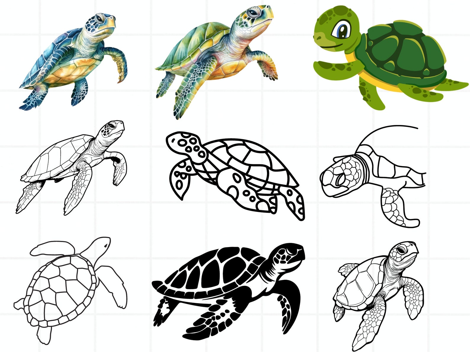Turtle Svg Bundle, Sea Turtle Svg, Cute Sea Turtle Svg, Baby Turtle Svg ...