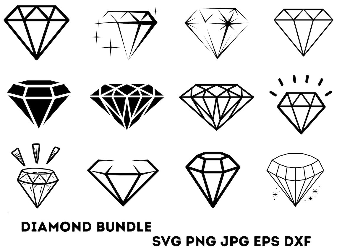 Diamond SVG Bundle, Diamond PNG Bundle, Diamond Clipart, Diamond ...