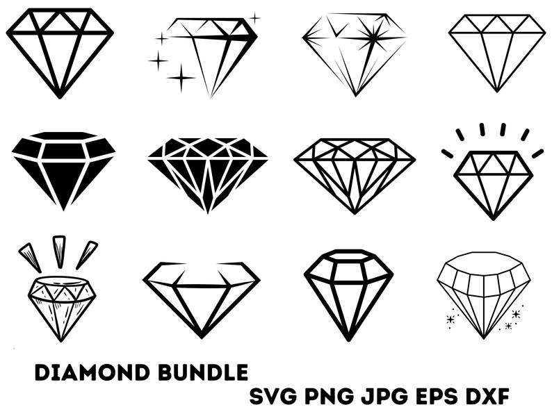 Diamond SVG Bundle, Diamond PNG Bundle, Diamond Clipart, Diamond ...