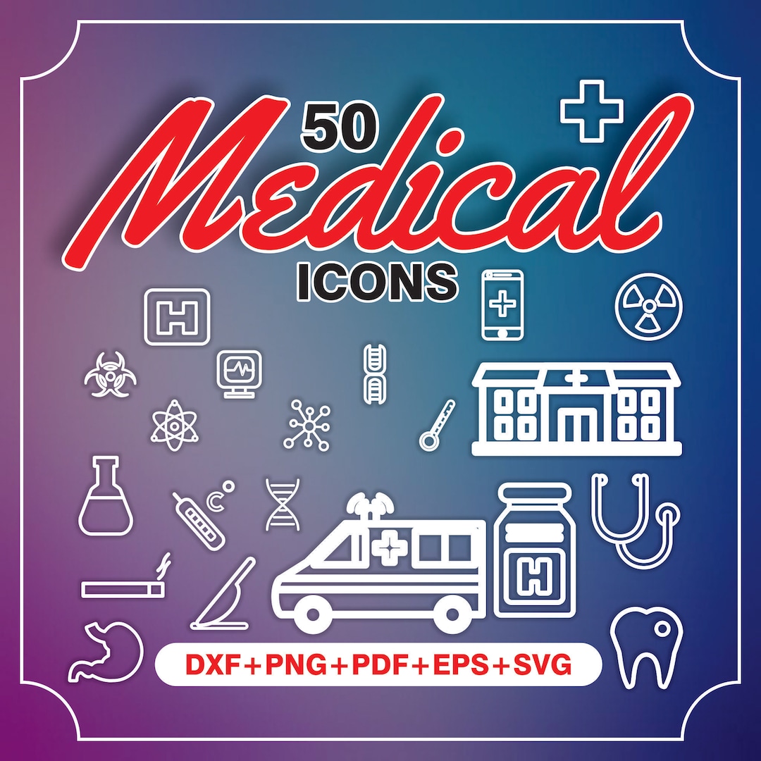 Medical Icons Svg Bundle, Medical Tools Clipart for Cricut, Medical ...