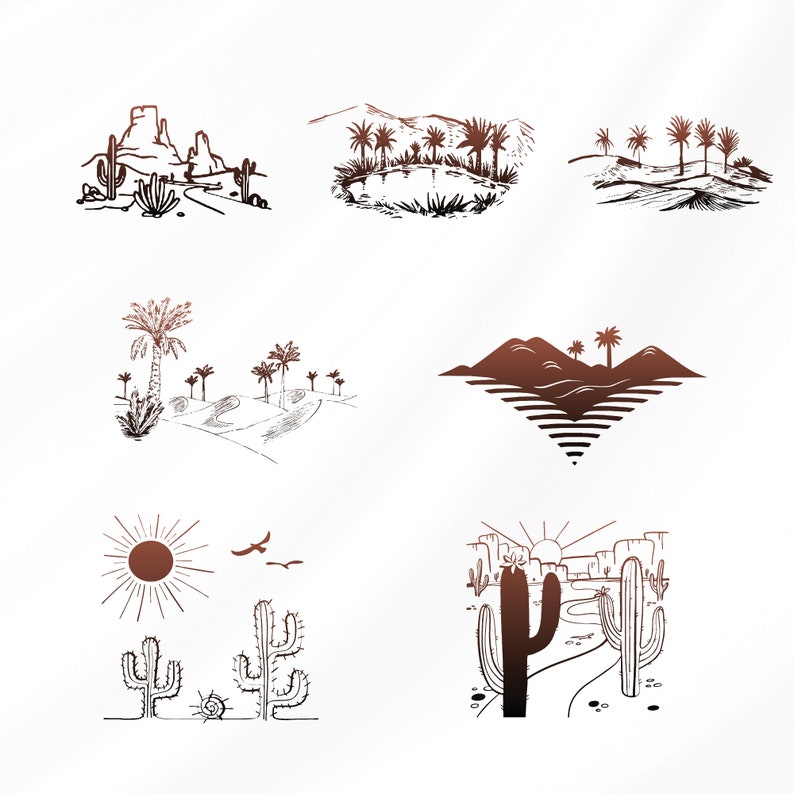 Desert Scene Svg Bundle, Desert Scene Clipart for Cricut, Desert Scene ...