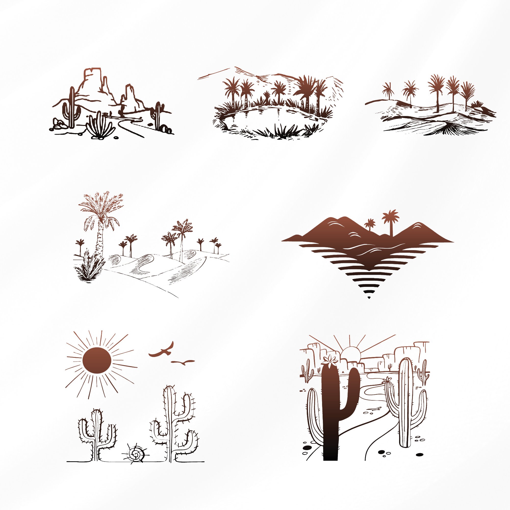 Desert Scene Svg Bundle, Desert Scene Clipart for Cricut, Desert Scene ...