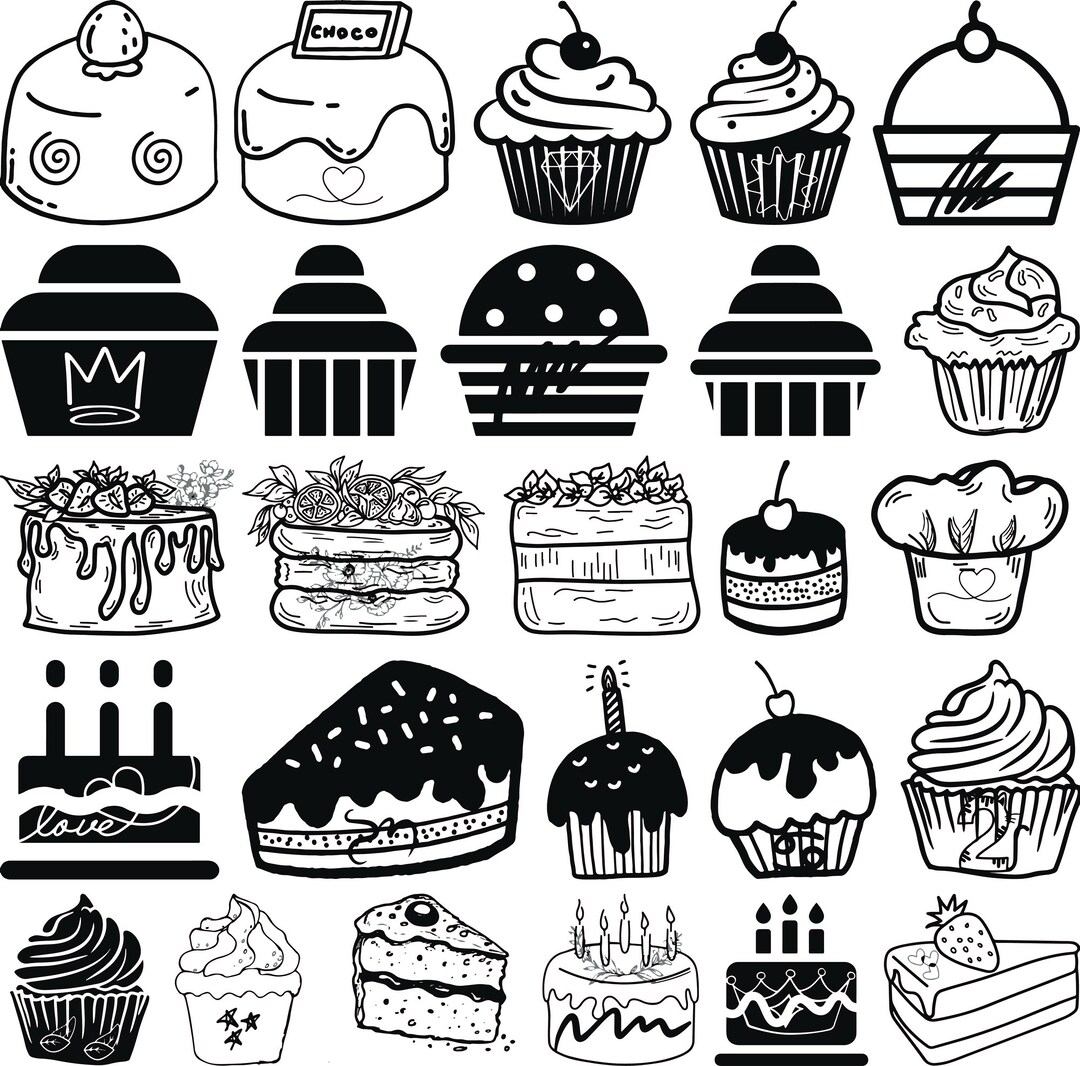Cake SVG Bundle, Cupcake Svg, Birthday Cake Svg, Cake PNG Bundle, Cake ...