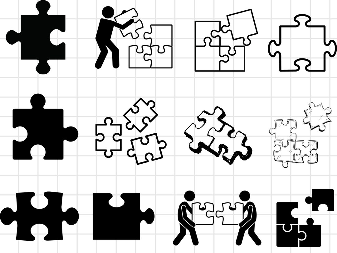 Puzzle Svg, Jigsaw Svg, Puzzle Pieces Bundle, Heart Puzzle Svg, Heart ...