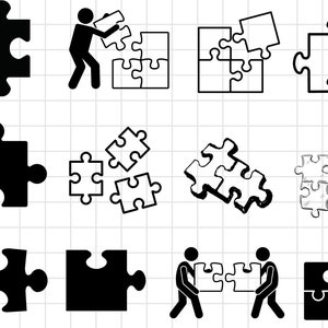 Puzzle Svg, Jigsaw Svg, Puzzle Pieces Bundle, Heart Puzzle Svg, Heart ...