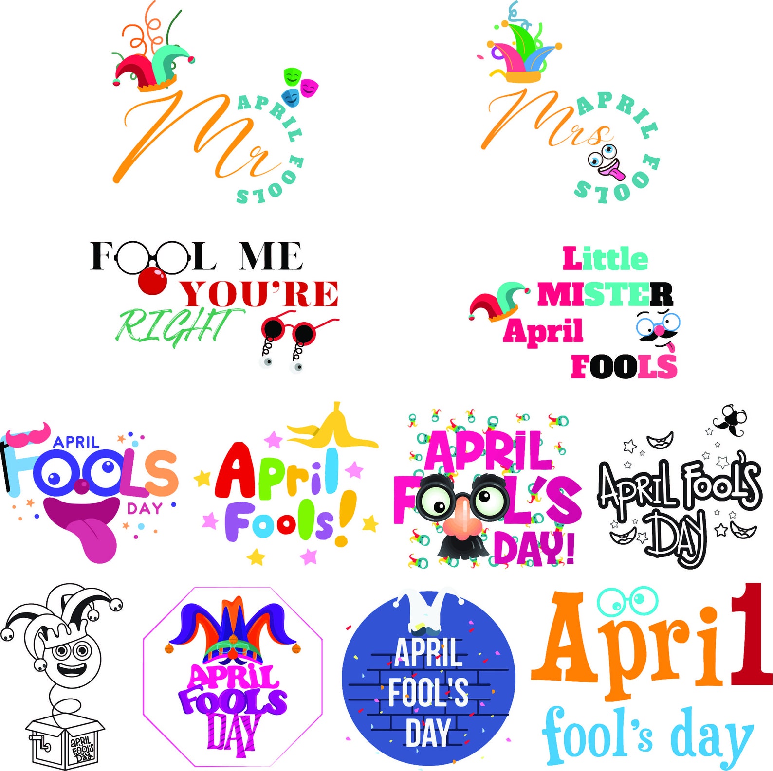 April Fools Mega Bundle, April Fools Bundle, April Fools Svg, April ...