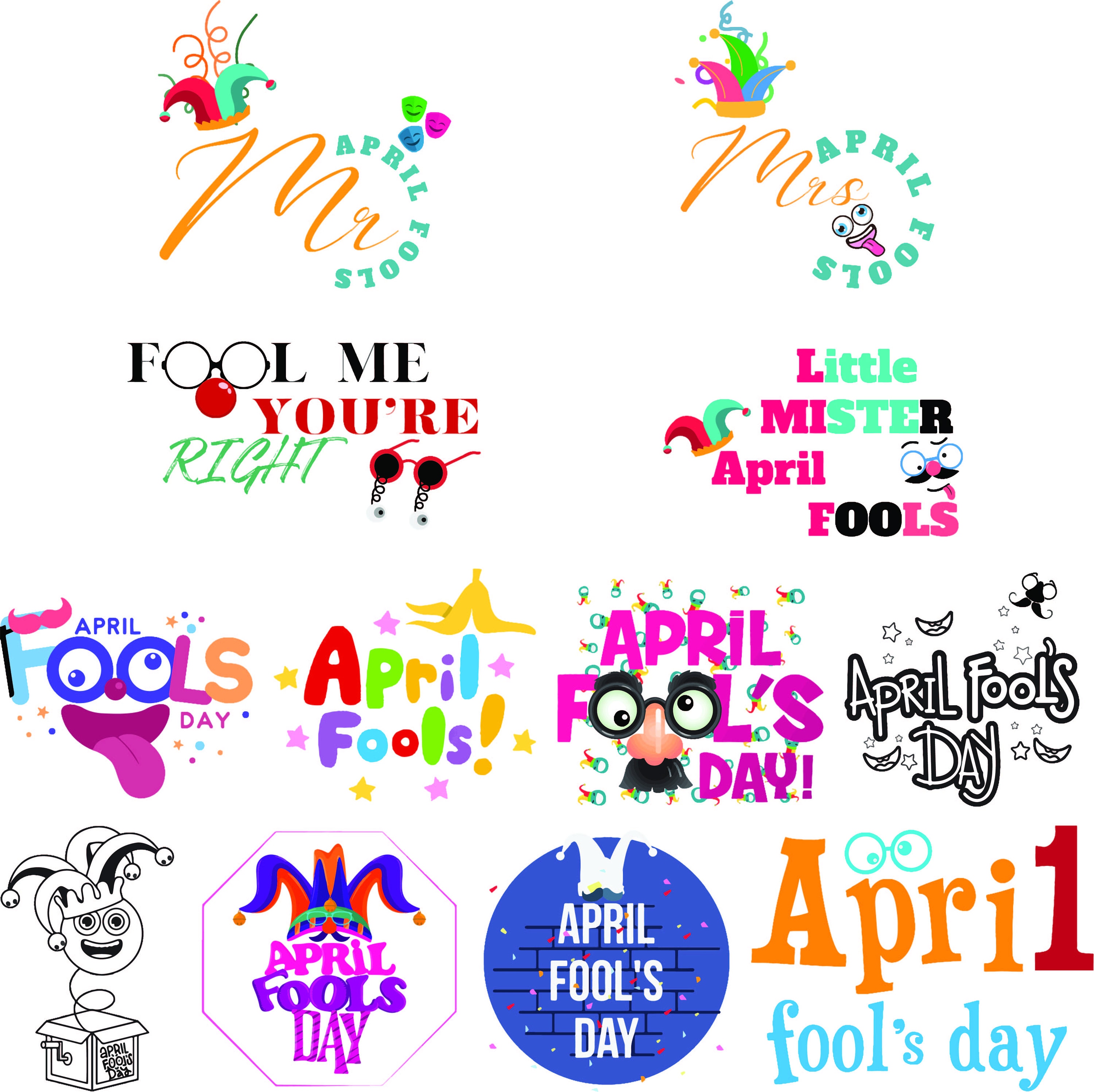 April Fools Mega Bundle, April Fools Bundle, April Fools Svg, April ...