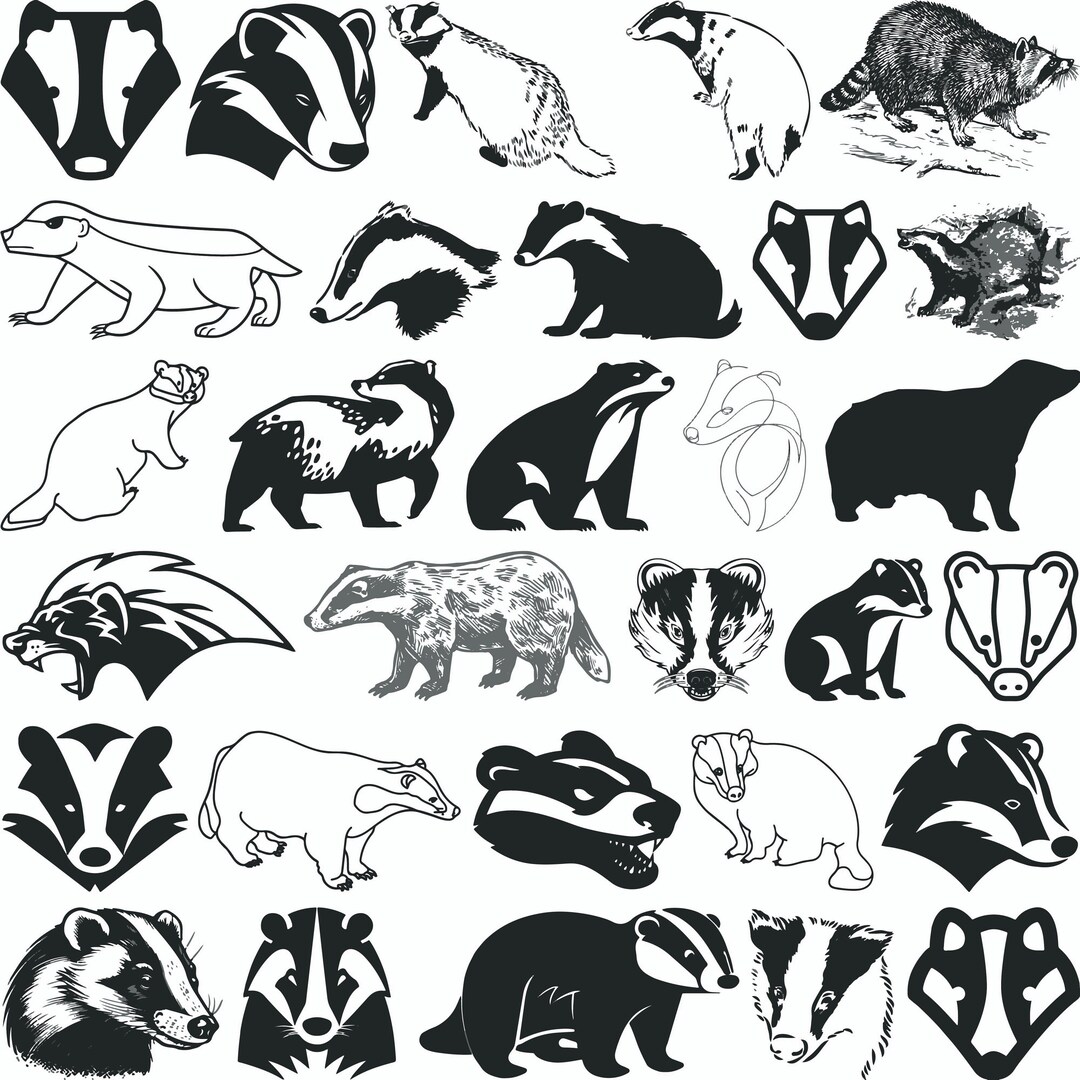 Badger SVG Bundle, Honey Badger Svg, Badger Monogram, Badger Cut Files ...