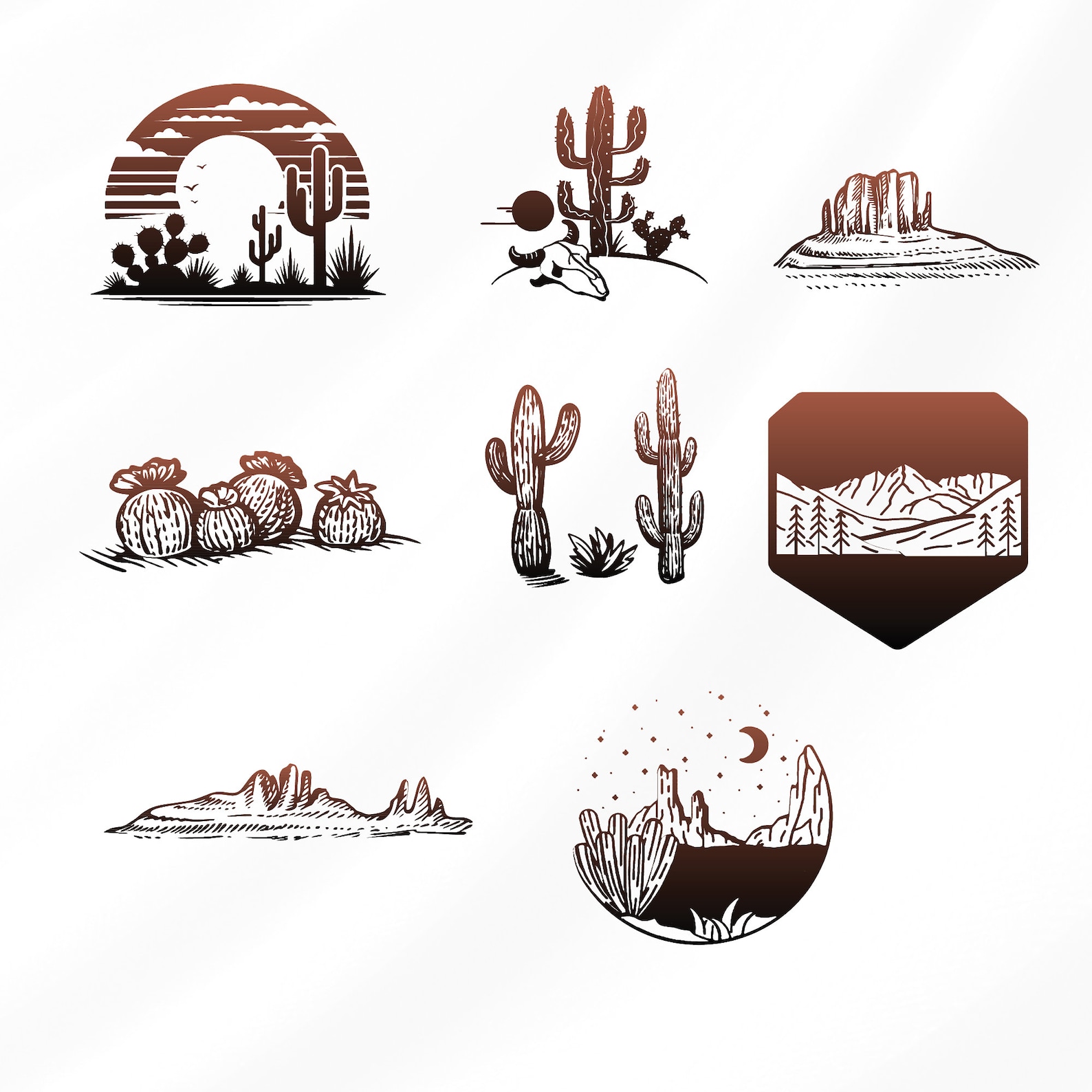 Desert Scene Svg Bundle, Desert Scene Clipart for Cricut, Desert Scene ...
