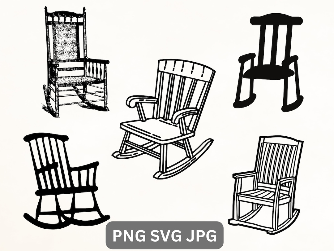 Rocking Chair Svg, SVG Files for Cricut, Chair SVG, Furniture Svg ...