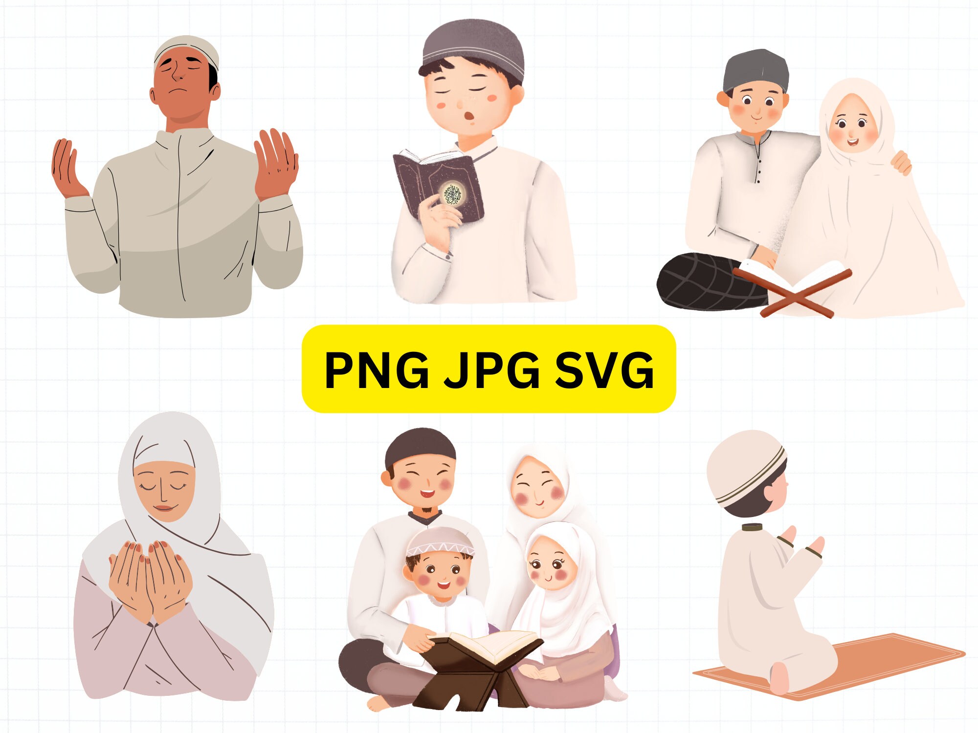 Hijab Bundle SVG, Islamic SVG, Hijab Clipart, Muslim Svg, Scarf SVG ...