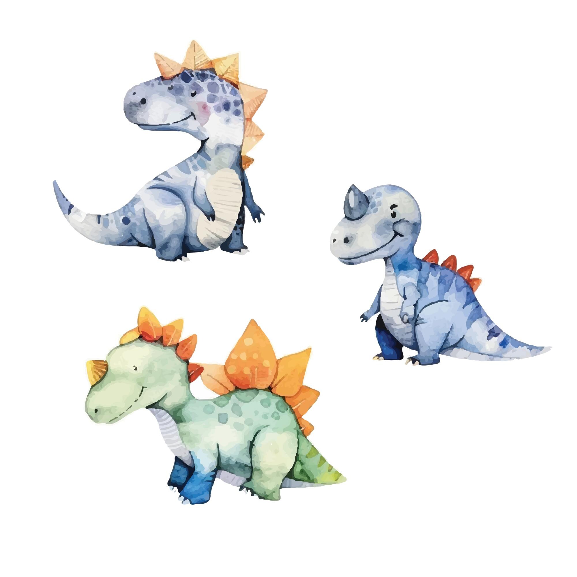 Dinosaurs Watercolor Clipart, Cute Dino Clip Art, Neutral Dinosaur PNG ...