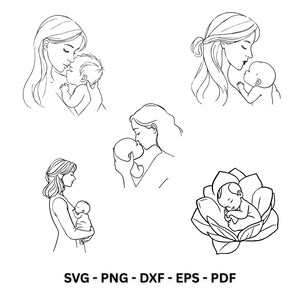 Mother and Child Svg Bundle, Mothers Day Svg, Cut Files, Mom Svg ...
