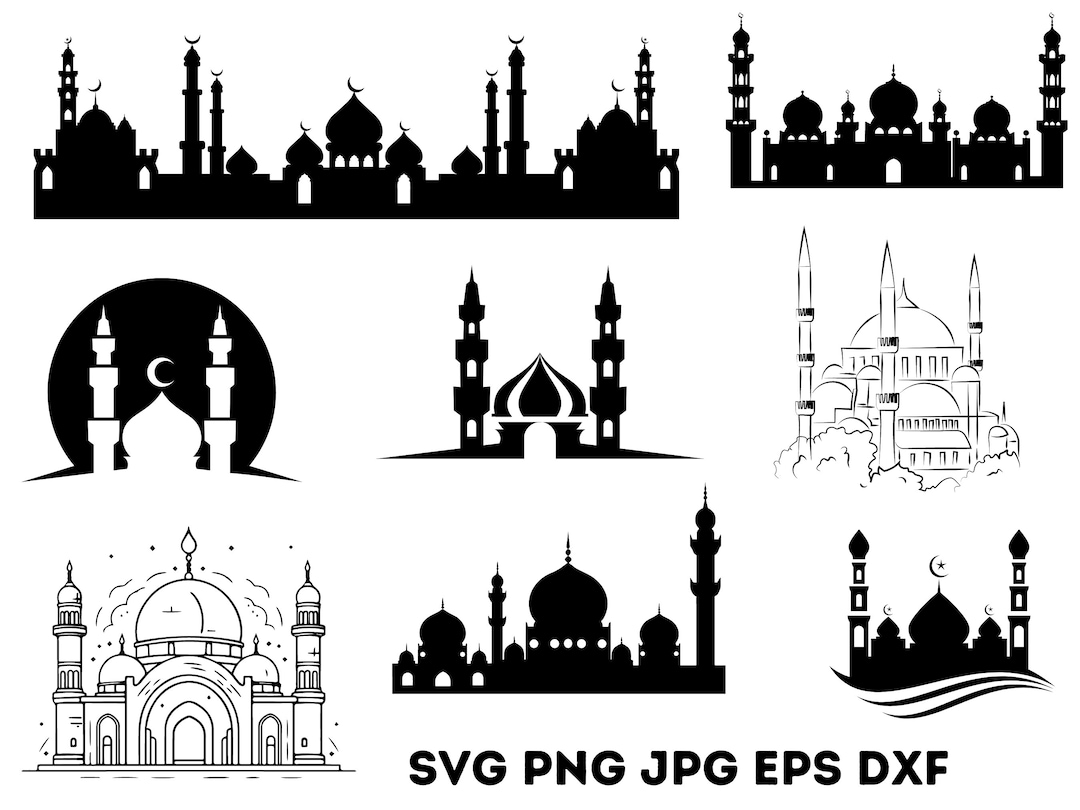 TAJ MAHAL SVG, Great Mosque Svg, Islamic Mosque Svg, Islam Culture Svg ...