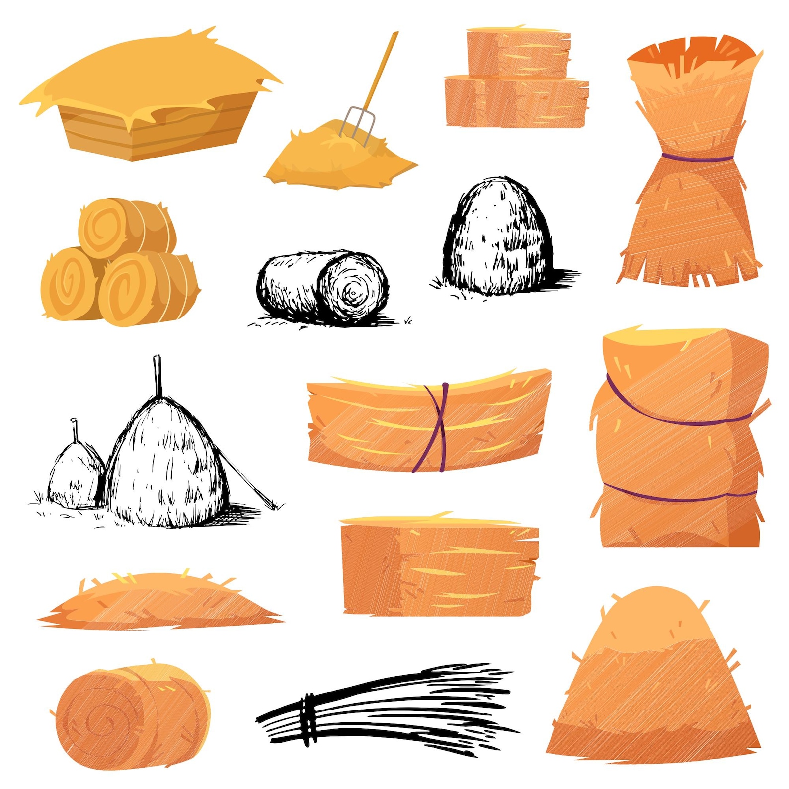 Hay Svg Bundle, Haystack Clipart, Bale Hay Vector, Hay Monogram Decal ...