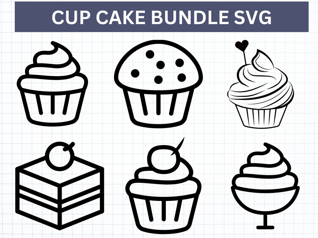 Cupcake SVG, Cake Cut File, Cupcake Bundle Svg, Birthday Cupcake SVG ...