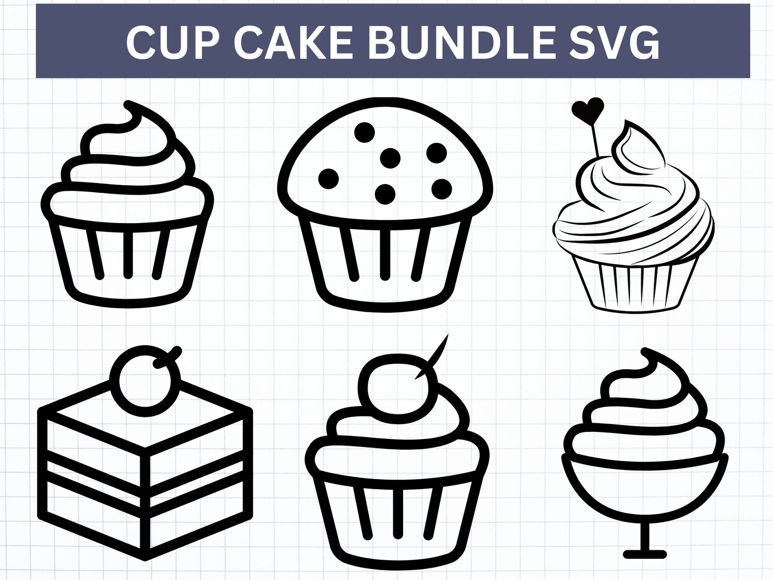 Cupcake SVG, Cake Cut File, Cupcake Bundle Svg, Birthday Cupcake SVG ...