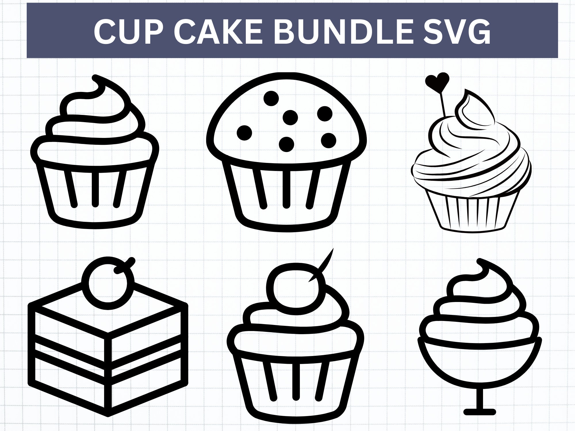 Cupcake SVG, Cake Cut File, Cupcake Bundle Svg, Birthday Cupcake SVG ...