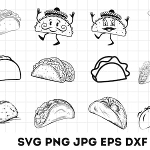 Taco SVG Bundle / Mexican Food Svg/ Printable Files/ Cricut/ Cut Files/ Sihlouette Files/clipart ...