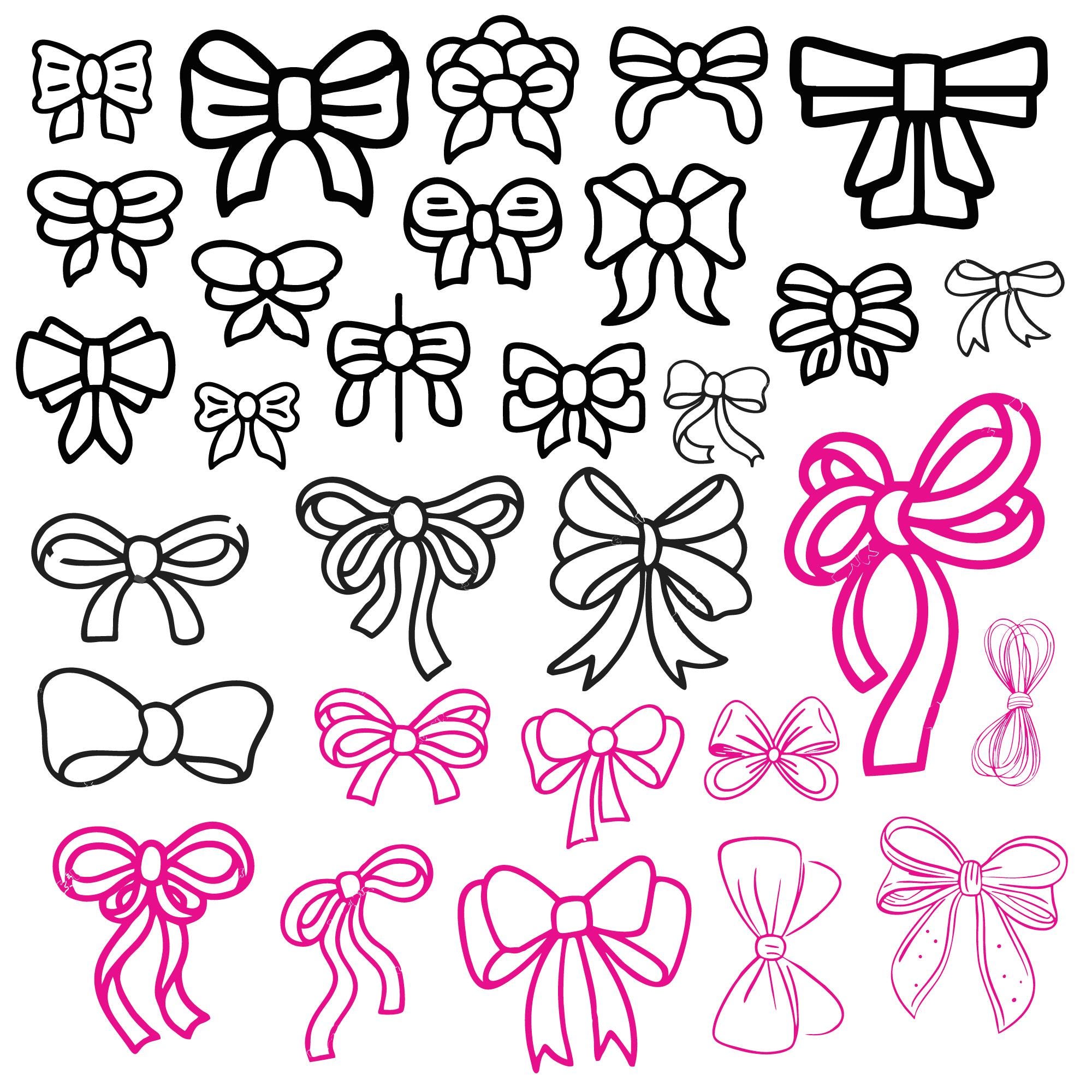Ribbon Bow Svg Bundle, Coquette Bow Clipart for Cricut, Bow Tie ...