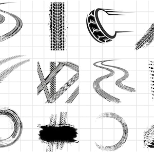 Tire Tracks Svg Bundle , Tire Track Patterns, Tire Track Clipart, Tire ...