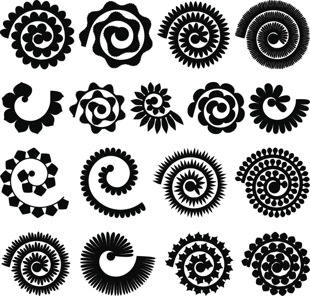 Rolled Flower SVG Bundle, Paper Flower Svg, Flower Svg, Flower Clipart ...