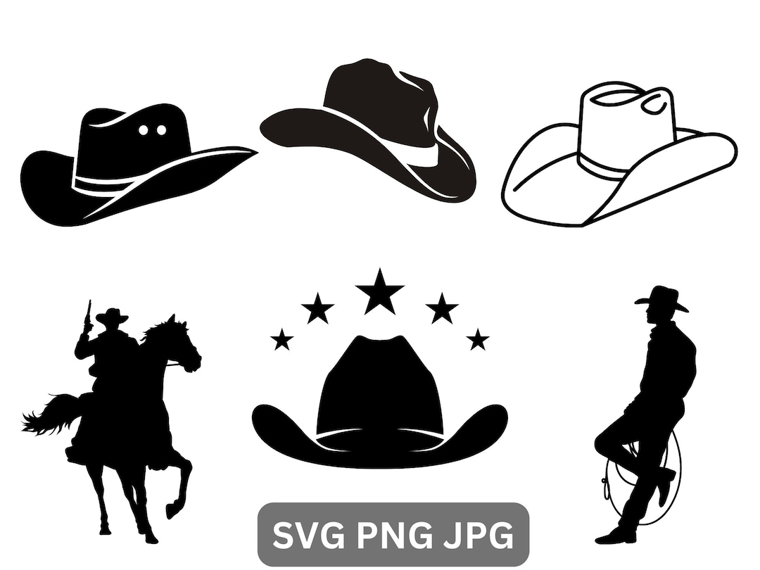 Cowboy Svg Bundle, Cowboy Clipart, Cowboy Hat Svg, Cowboy Boots Svg ...