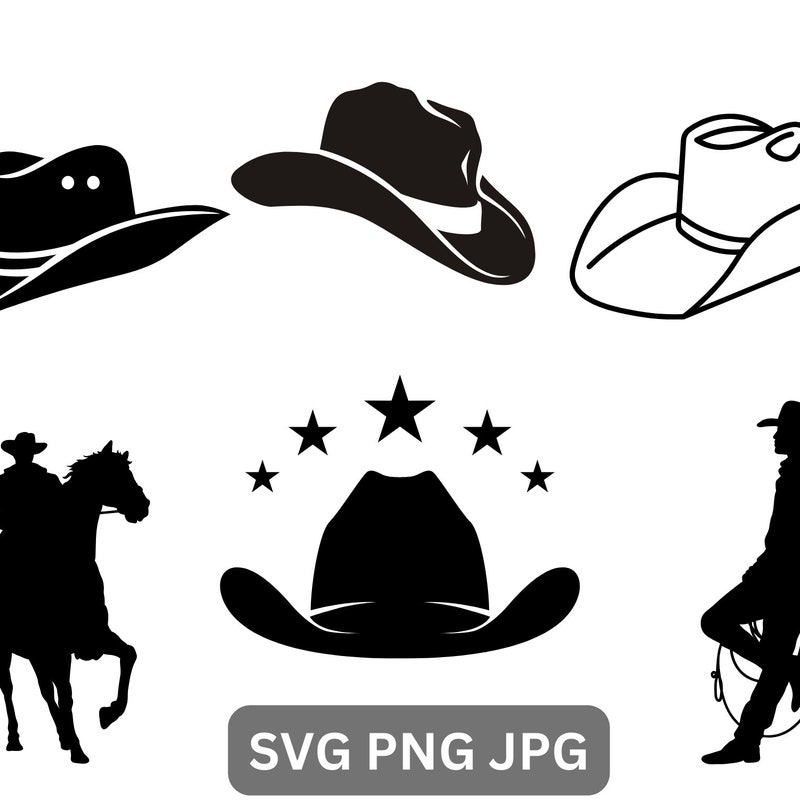 Cowboy Hat Svg - Etsy
