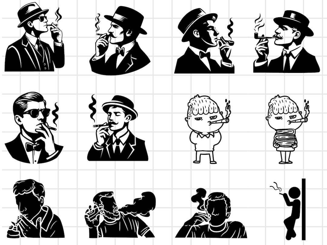 Smoke Svg Bundle, Stylish Smoking Clipart, Boys Smoking Svg, Best ...