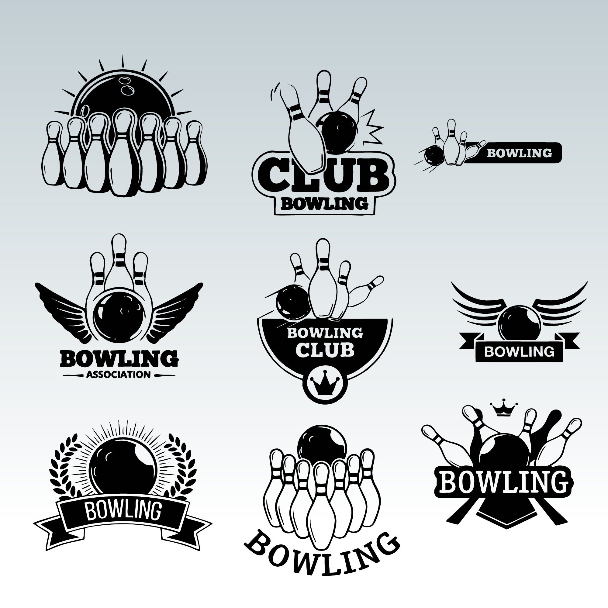 Bowling Svg Bundle, Bowling Clipart for Cricut, Bowling Silhouette ...