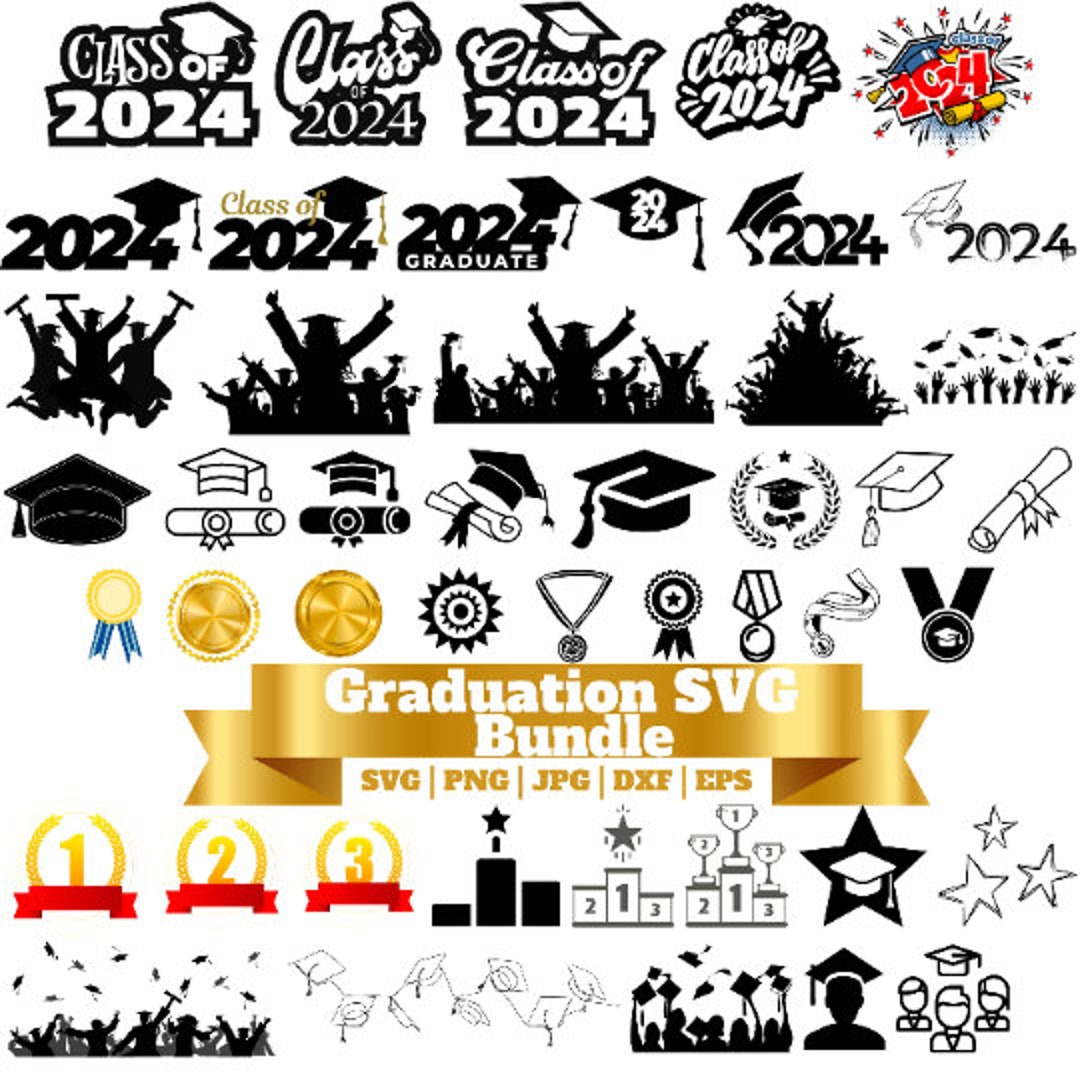 Graduation Svg Bundle, Senior 2024 SVG Mega Bundle, High School Shirt ...