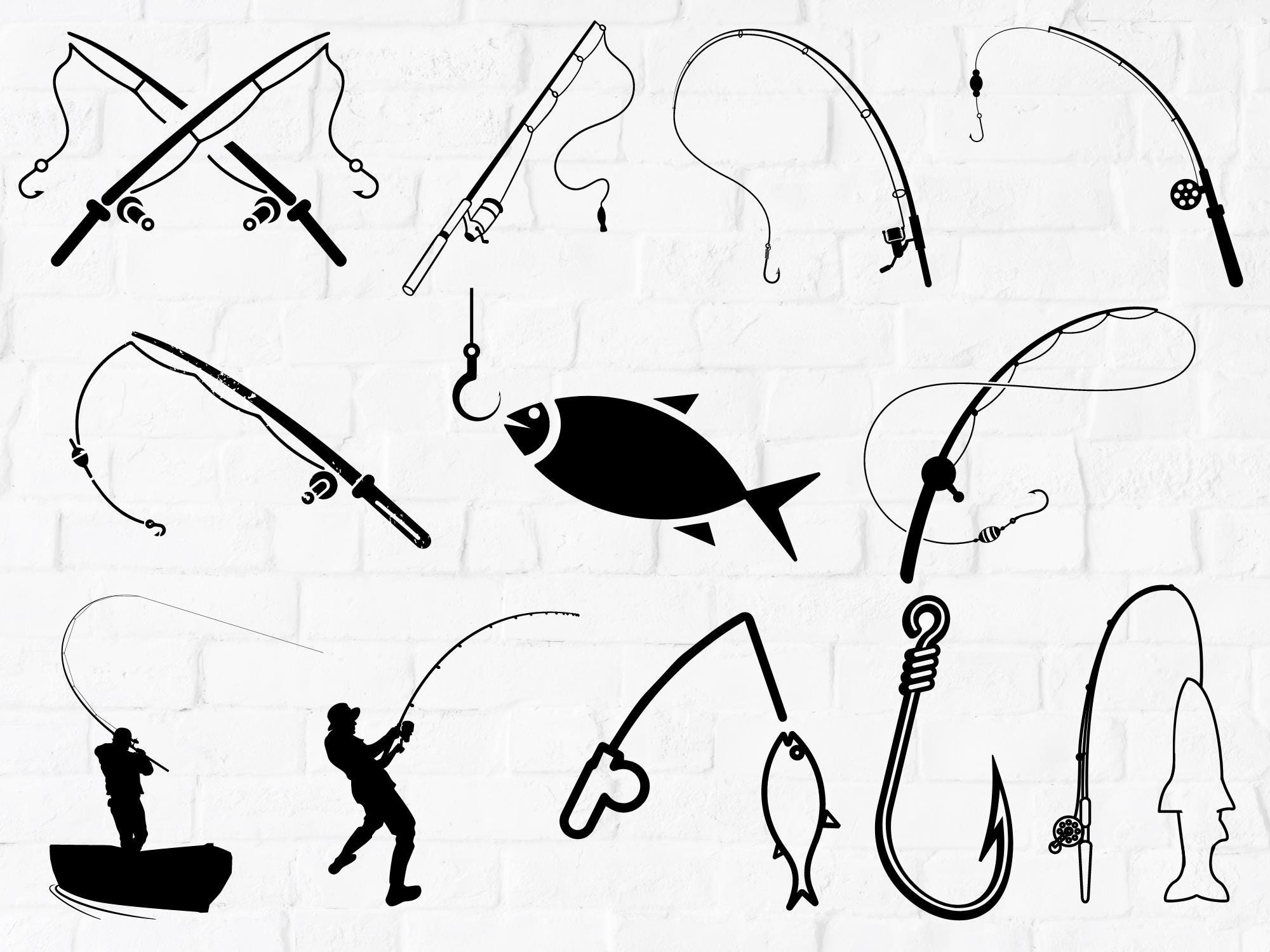 Fishing Rod Silhouette SVG, Fishing Rod Svg, Fishing Rod Clipart ...
