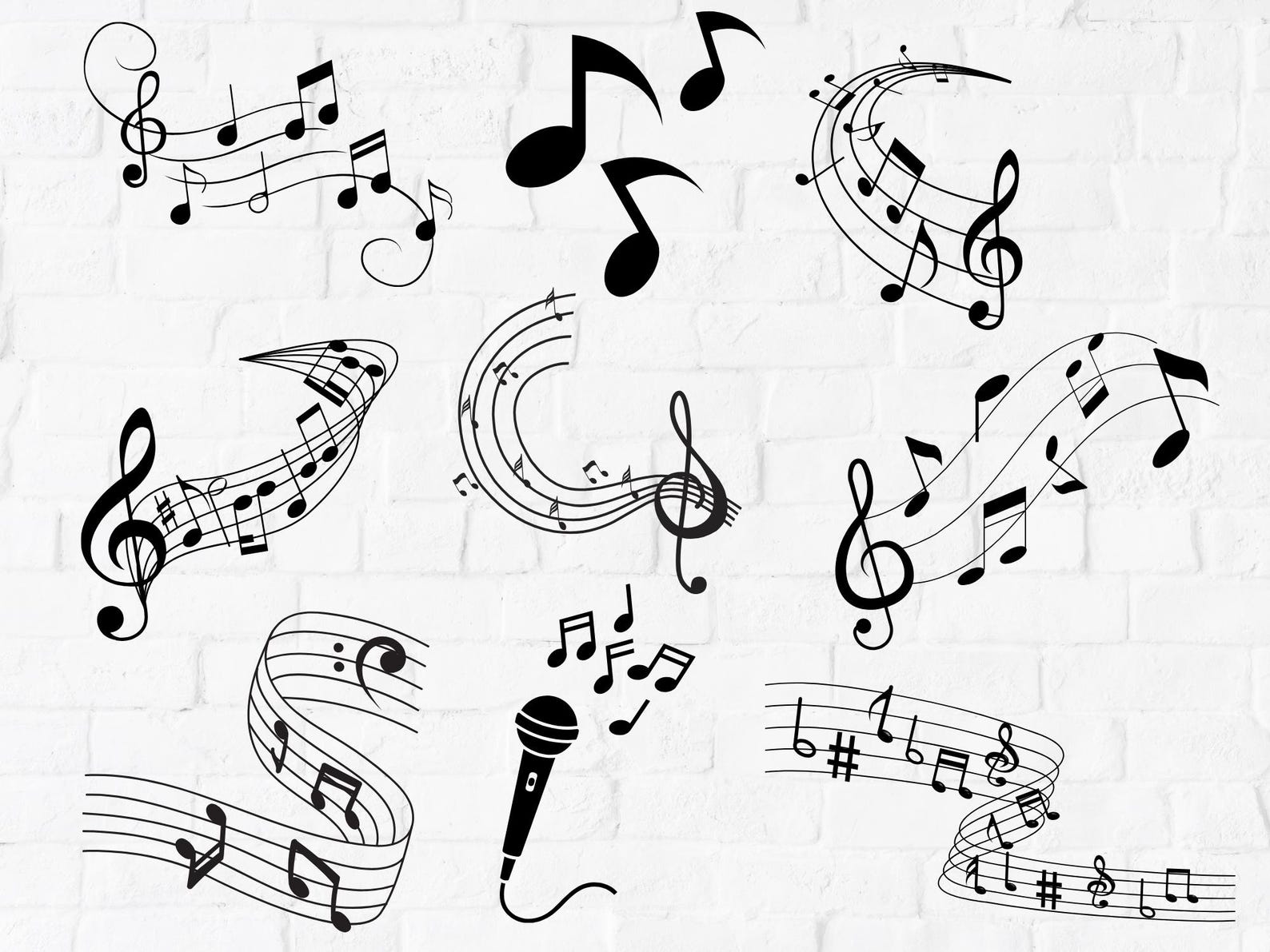 MUSIC NOTES SVG, Music Notes Bundle Svg, Music Notes Clipart , Music ...