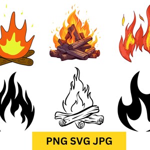 Fire SVG Bundle, Fire Clipart, Fire Svg Files, Fire Flames Svg, Flames ...