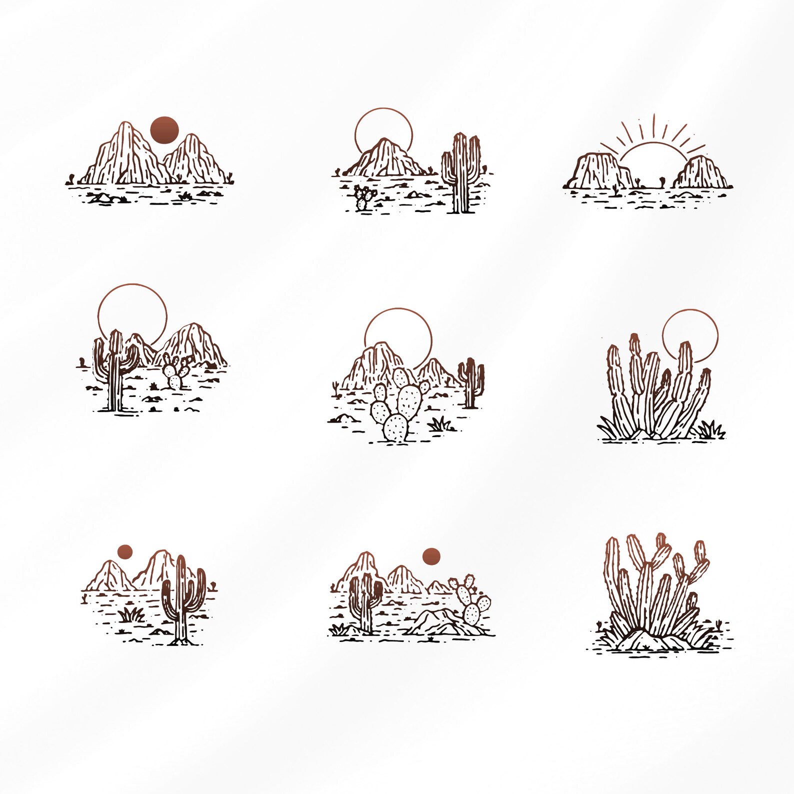 Desert Scene Svg Bundle, Desert Scene Clipart for Cricut, Desert Scene ...