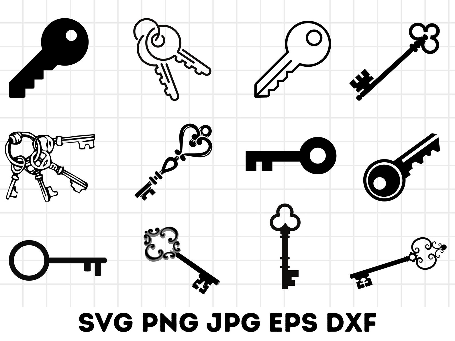 Key SVG, Key Clipart, Keys Svg Bundle, Magic Key Svg, Vintage Key Svg ...