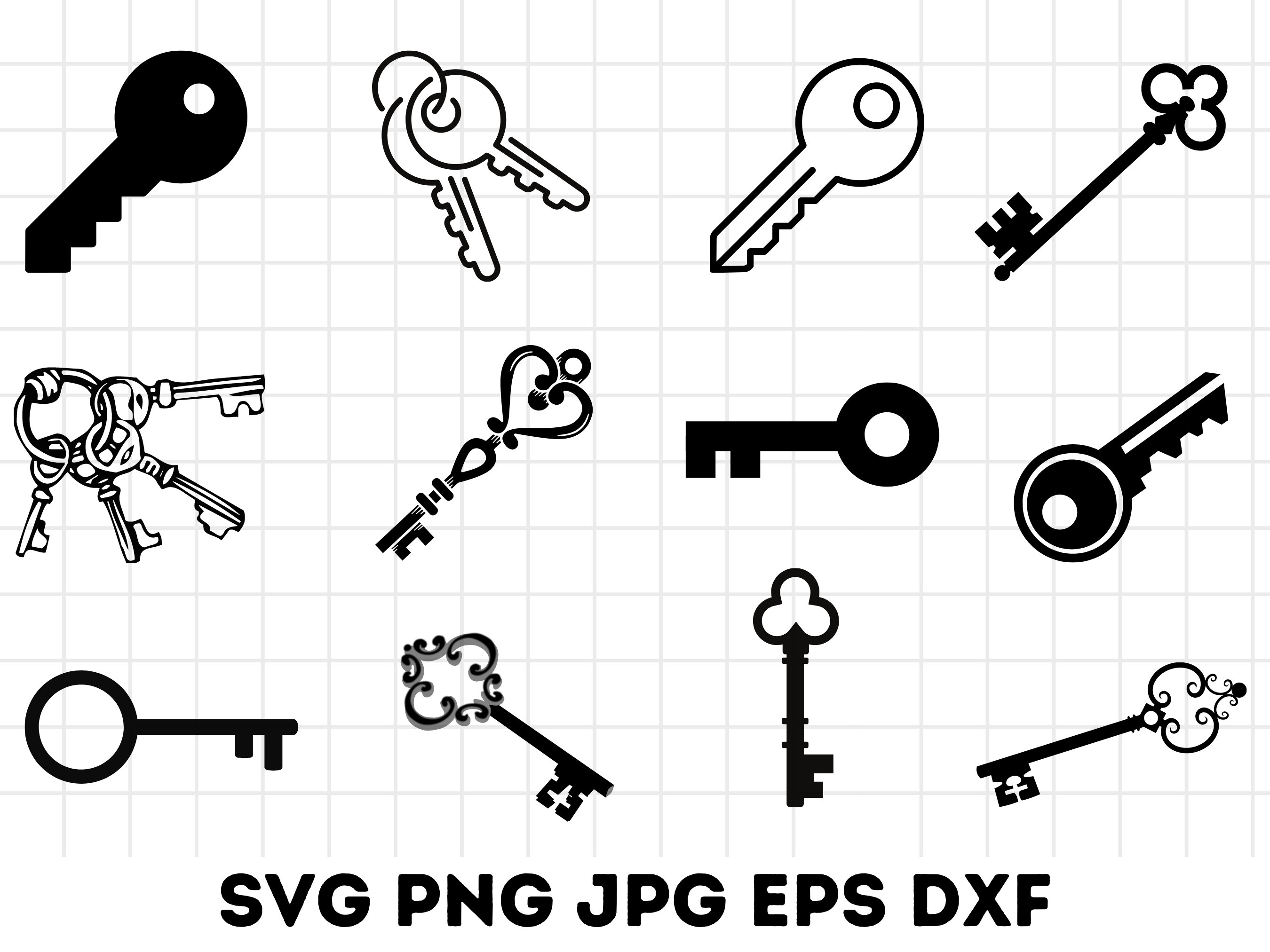 Key SVG, Key Clipart, Keys Svg Bundle, Magic Key Svg, Vintage Key Svg ...