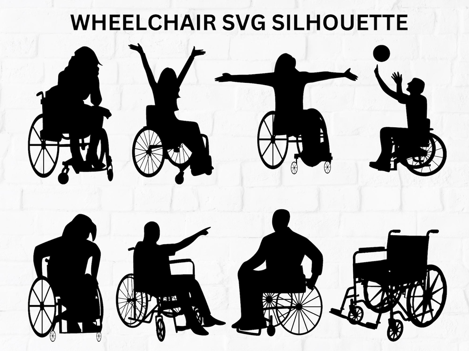 Wheelchair Svg Bundle, SVG Files for Cricut, Wheelchair Silhouette ...