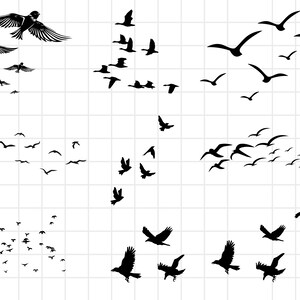 Cute Flying Birds SVG Bundle, Flying Bird Svg, Flock of Flying Birds ...