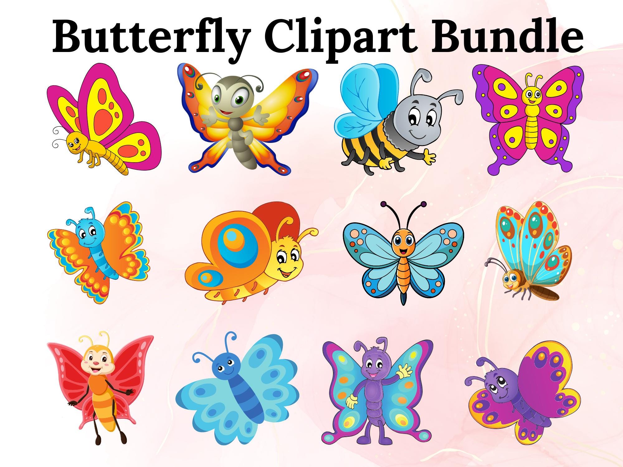 Butterfly Clipart Bundle, Butterfly Svg , Colorful Butterfly ...