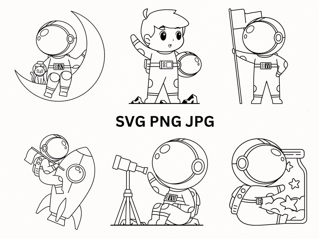Astronaut Svg Png Bundle\ Astronaut Clipart\ Astronaut Kid Svg ...