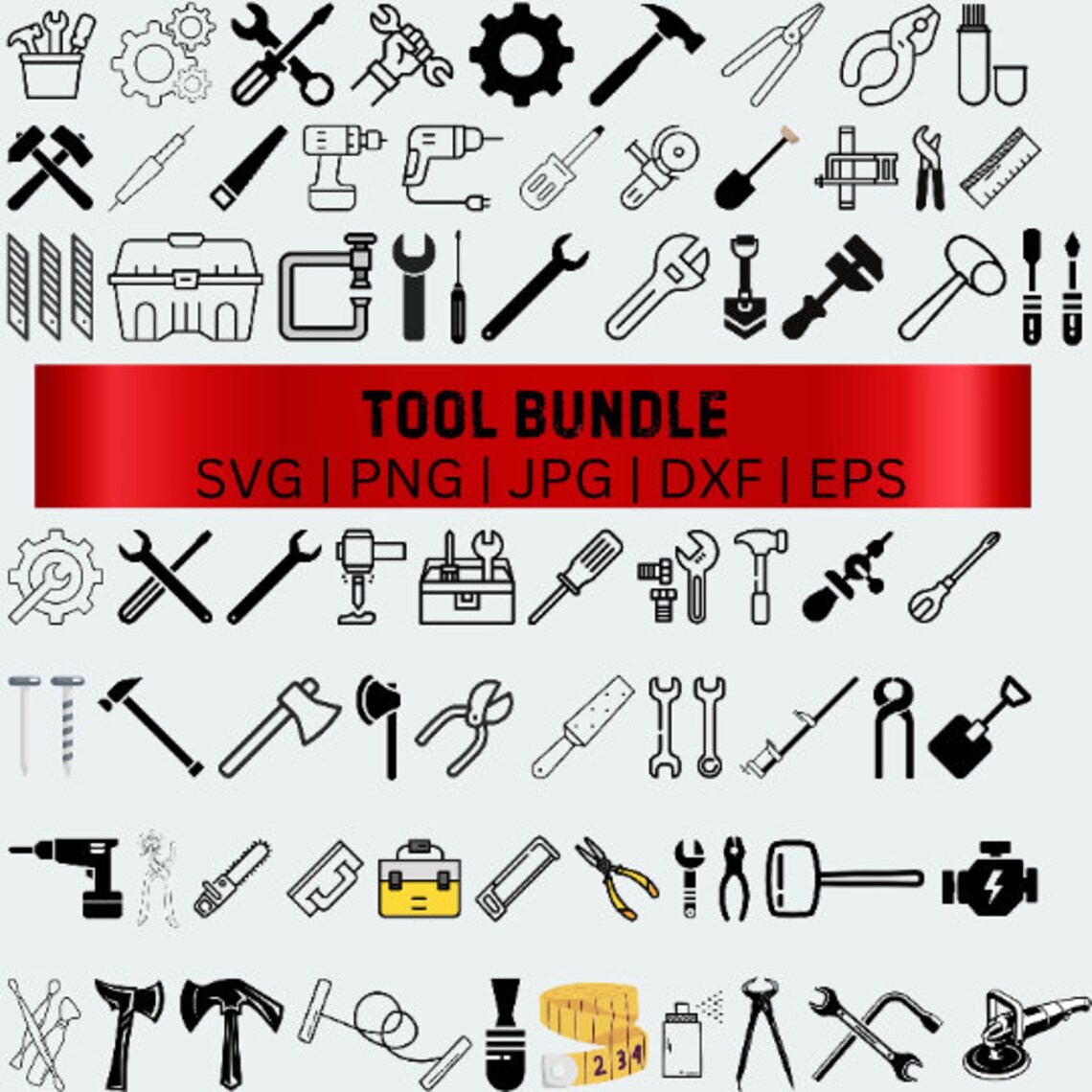 Tool SVG Bundle, Mechanical Tools Svg, Hammer Svg, Wrench Svg, Tools ...