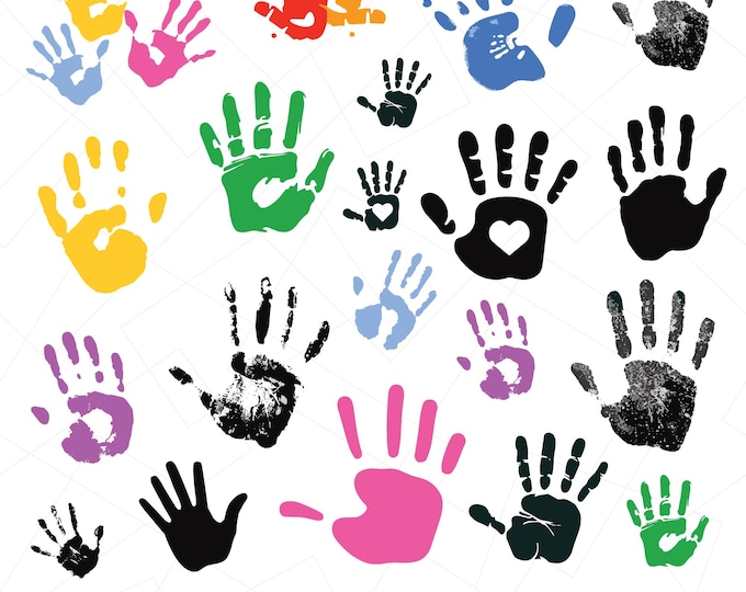 Handprint SVG, Hand Palm SVG Dxf Png Eps, Hand Svg, SVG Files for ...