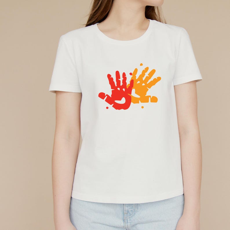 Hand Print SVG Bundle, Handprint Clipart, Painted Hand Svg, Palm Print ...