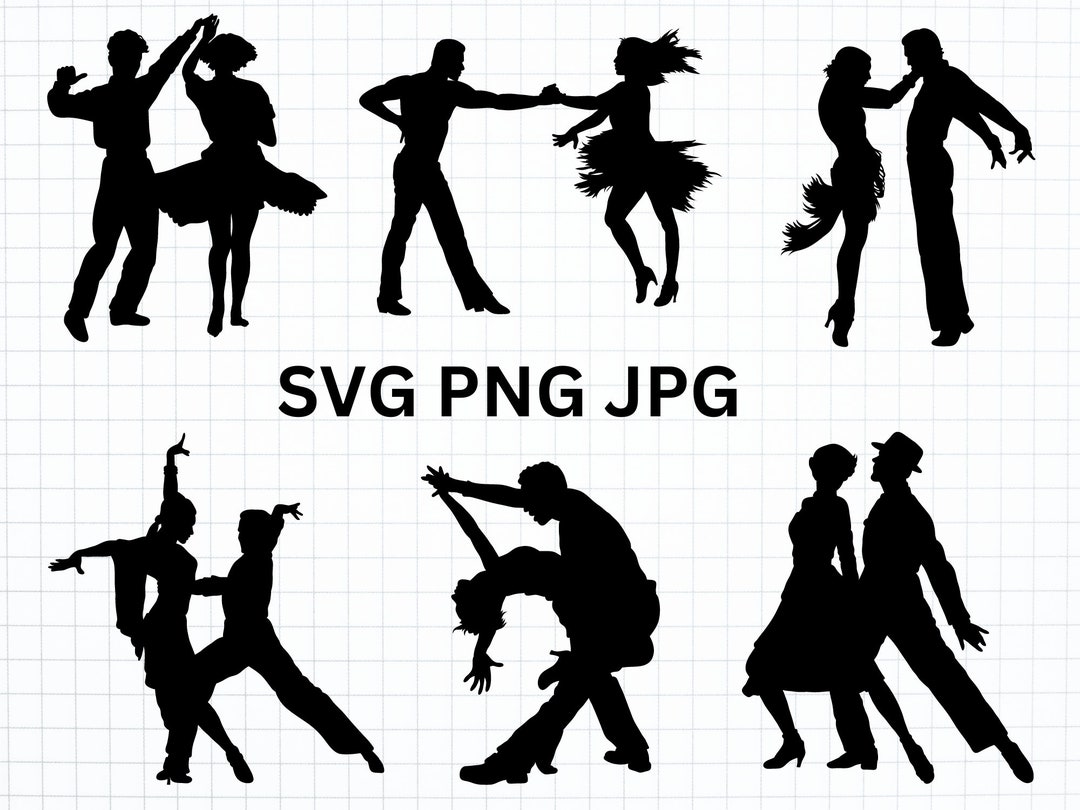 Dancing Couple Svg Bundle, Couple Cut File, Couple Silhouettes, Dance ...
