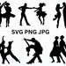 Dancing Couple Svg Bundle, Couple Cut File, Couple Silhouettes, Dance ...