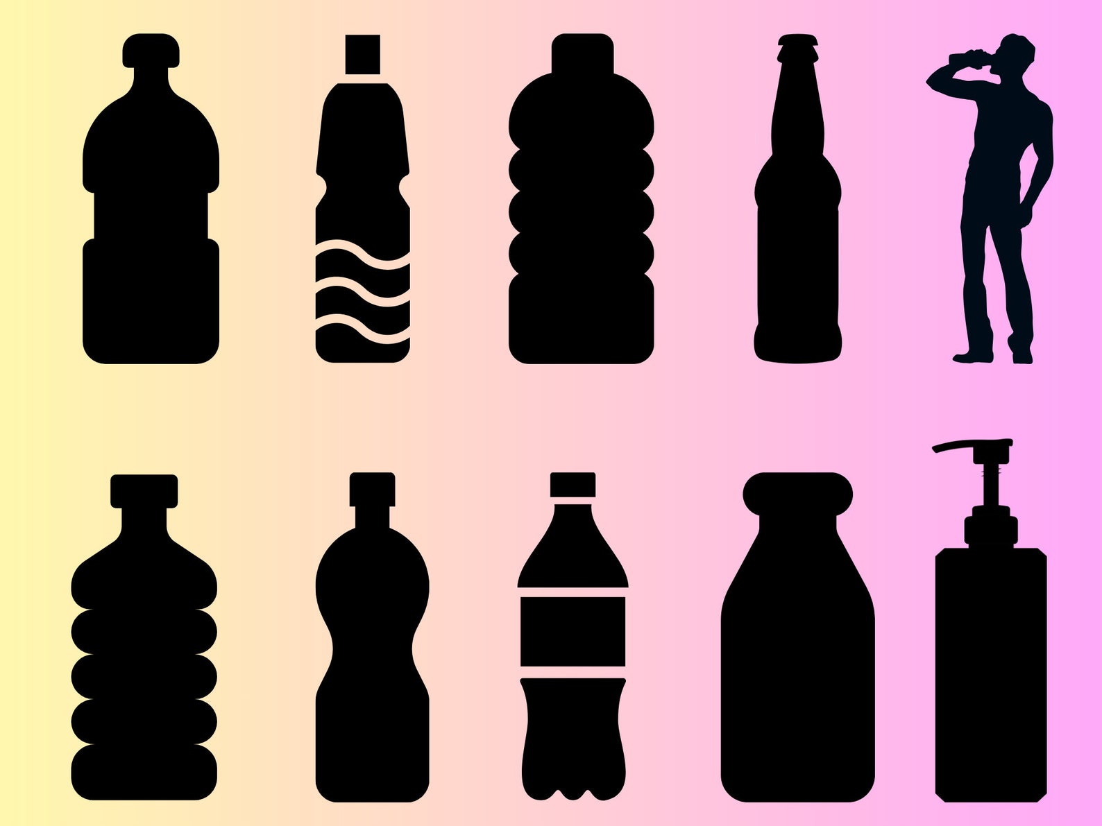 Water Bottle Svg, Bottles With Label SVG Files for Silhouette, Beer ...