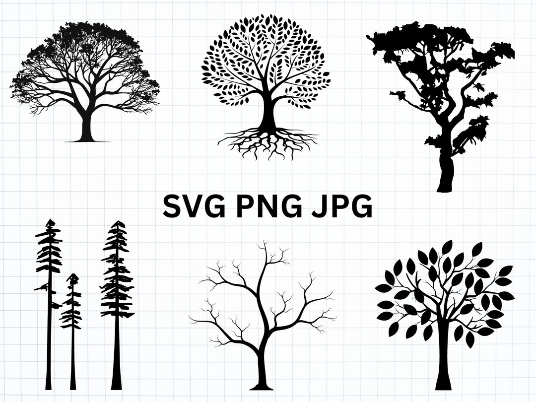 Tree SVG Bundle, Tree Silhouette Svg, Tree SVG, Trees Svg,forest Svg ...