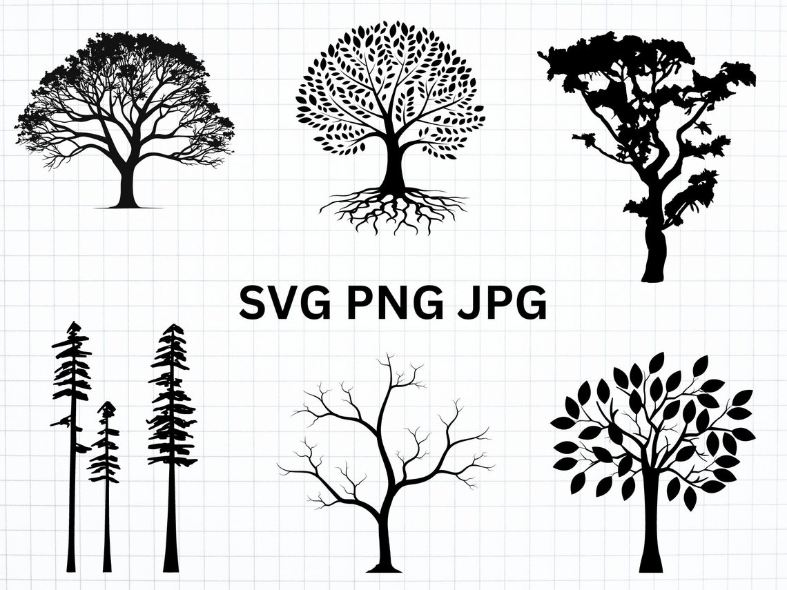 Tree SVG Bundle, Tree Silhouette Svg, Tree SVG, Trees Svg,forest Svg ...