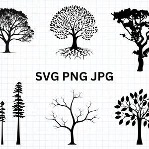 Tree SVG Bundle, Tree Silhouette Svg, Tree SVG, Trees Svg,forest Svg ...